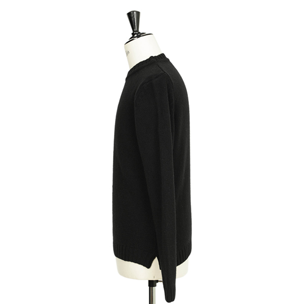 nomiamo ノミアモ ニット クルーネック 長袖 プルオーバー カシミヤ ミドルゲージ SP03 ONICE/ブラック｜nomiamo｜菅原靴店