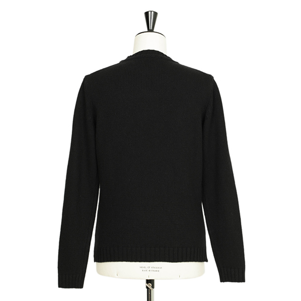 nomiamo ノミアモ ニット クルーネック 長袖 プルオーバー カシミヤ ミドルゲージ SP03 ONICE/ブラック｜nomiamo｜菅原靴店