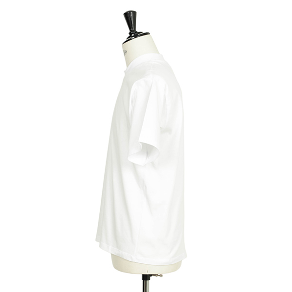 P.M.D.S ピーエムディーエス PMDS メンズ カットソー Tシャツ モックネック 半袖 ロゴ MIYO MOCKNECK 853TS 01/ホワイト｜P.M.D.S｜菅原靴店