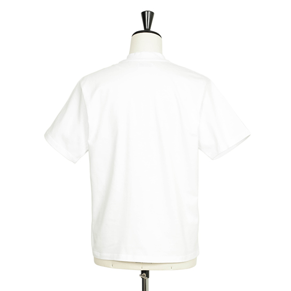 P.M.D.S ピーエムディーエス PMDS メンズ カットソー Tシャツ モックネック 半袖 ロゴ MIYO MOCKNECK 853TS 01/ホワイト｜P.M.D.S｜菅原靴店