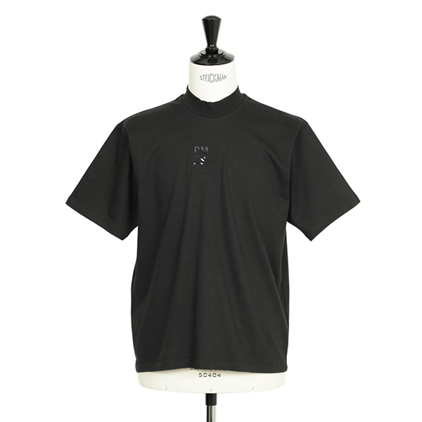 P.M.D.S ピーエムディーエス PMDS メンズ カットソー Tシャツ モックネック 半袖 ロゴ MIYO MOCKNECK 853TS 02/ブラック｜P.M.D.S｜菅原靴店