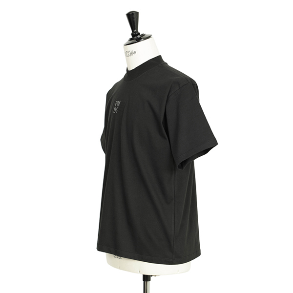 P.M.D.S ピーエムディーエス PMDS メンズ カットソー Tシャツ モックネック 半袖 ロゴ MIYO MOCKNECK 853TS 02/ブラック｜P.M.D.S｜菅原靴店