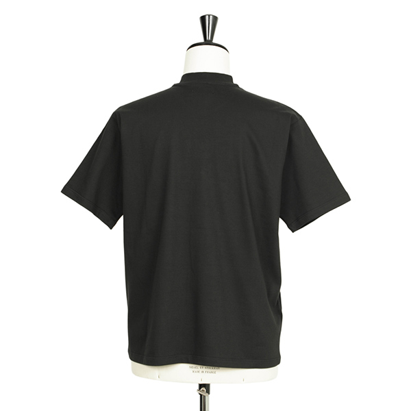 P.M.D.S ピーエムディーエス PMDS メンズ カットソー Tシャツ モックネック 半袖 ロゴ MIYO MOCKNECK 853TS 02/ブラック｜P.M.D.S｜菅原靴店